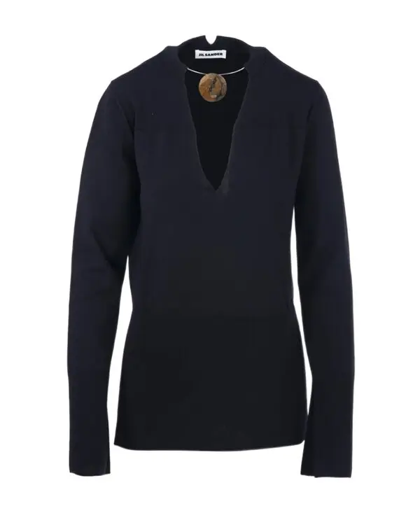 JIL SANDER V-neck Knitted Jumper