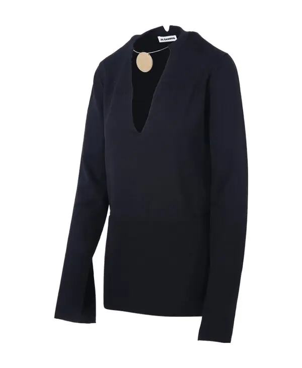 JIL SANDER V-neck Knitted Jumper