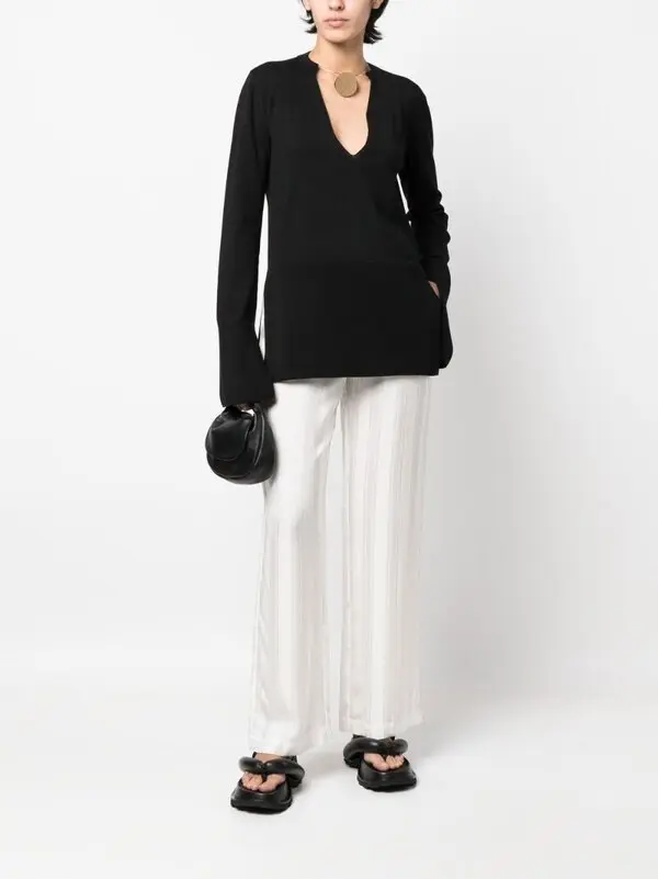 JIL SANDER V-neck Knitted Jumper