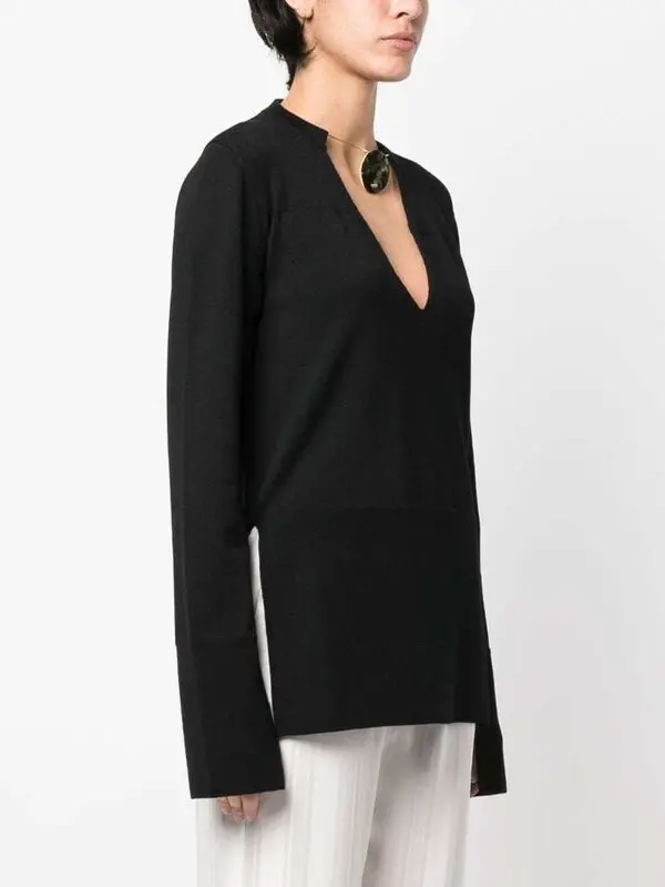 JIL SANDER V-neck Knitted Jumper