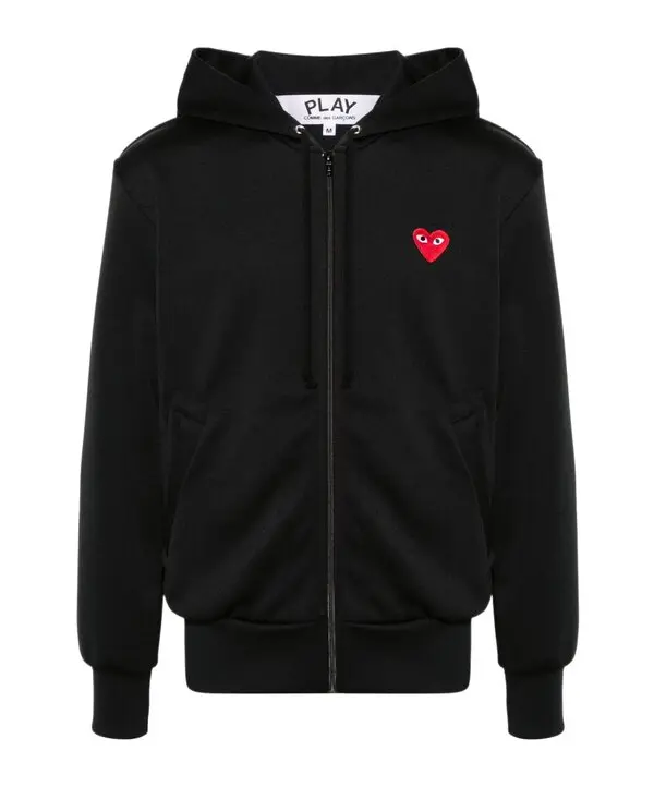 Comme Des Garçons Long-sleeved Zipper Sweatshirt - Black