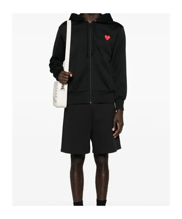 Comme Des Garçons Full Zip Hoodie With Drawstring