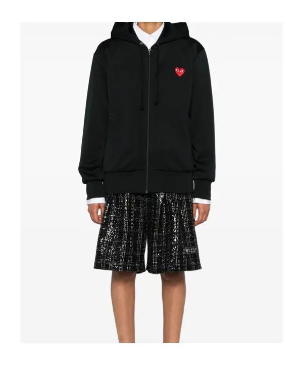 Comme Des Garçons Full Zip Hoodie With Drawstring