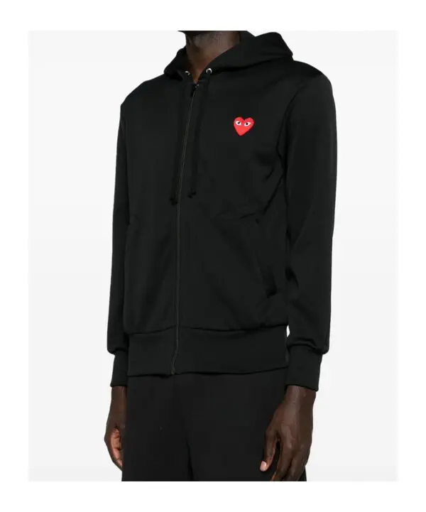 Comme Des Garçons Full Zip Hoodie With Drawstring