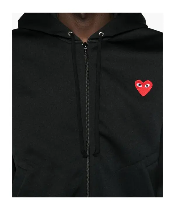 Comme Des Garçons Full Zip Hoodie With Drawstring
