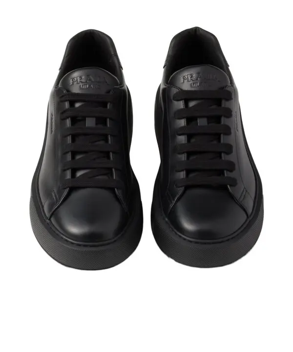 Prada Leather Lace Up Sneakers