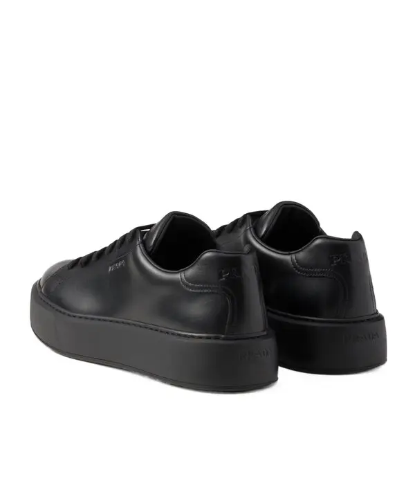 Prada Leather Lace Up Sneakers