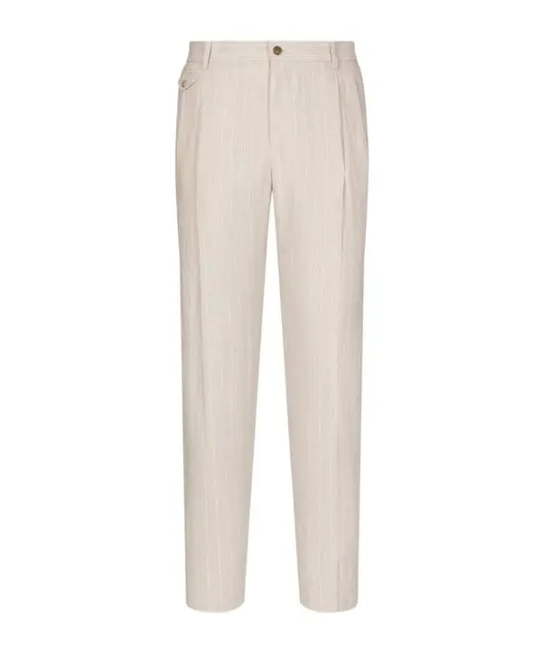 Dolce & Gabbana Tailored Linen Trousers - Beige