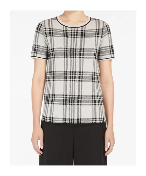 Max Mara Resena Plaid Wool Knitted T-shirt