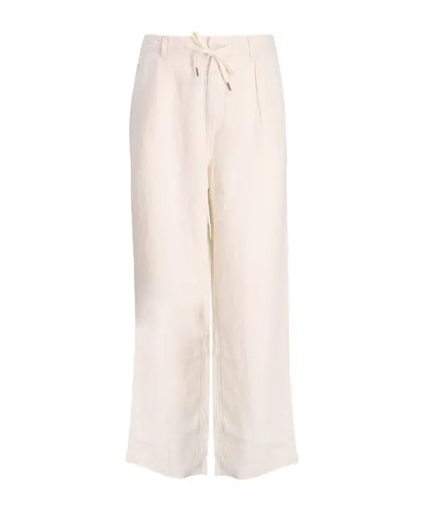 Polo Ralph Lauren Drawstring Linen Trousers - White