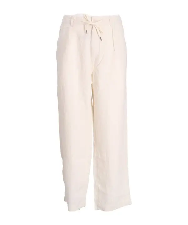 Polo Ralph Lauren Drawstring Linen Trousers - White