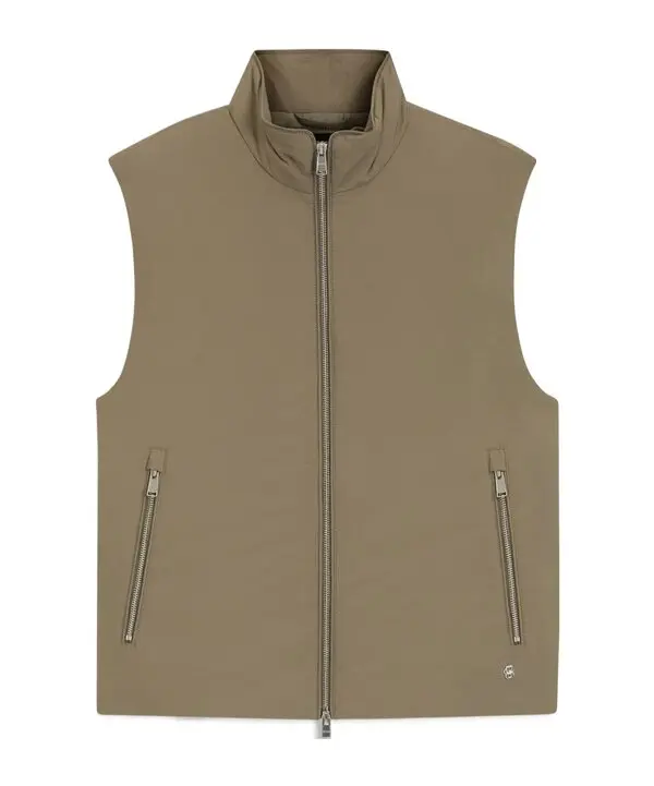 Hugo Boss Zip-up Sleeveless Gilet - Khaki