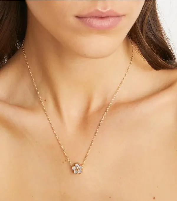Tory Burch Kira Flower Embellished Necklace