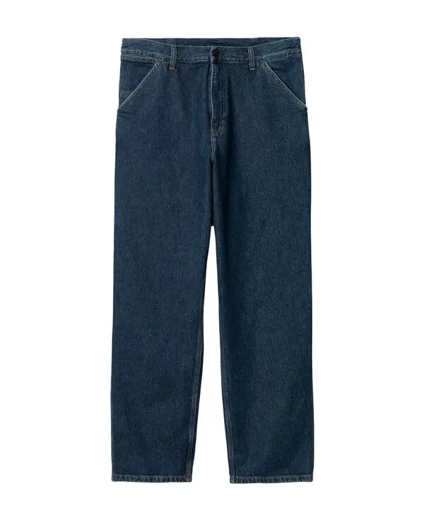 Carhartt Work In Progress Logo-patch Straight-leg Jeans - Blue
