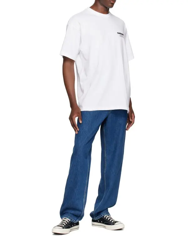 Carhartt Work In Progress Logo-patch Straight-leg Jeans - Blue