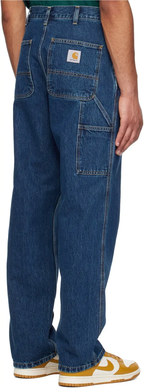 Carhartt Work In Progress Logo-patch Straight-leg Jeans - Blue