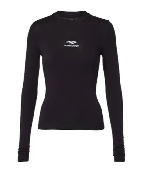Balenciaga 3b Sports Icon Long Sleeve Top - Black