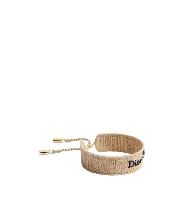 Dior Riviera Band Bracelet With Cannage Embroidery - Yellow