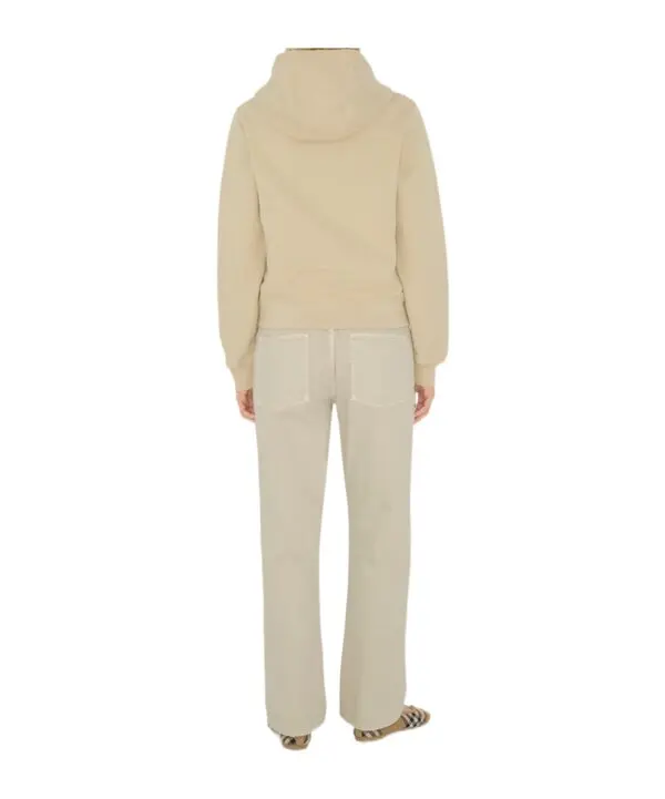 Burberry Logo Patch Zipped Drawstring Hoodie