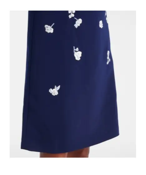 Carolina Herrera Embroidered Bow Detail Shift Dress