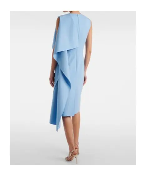 Oscar De La Renta Sleeveless Ruffled Wool-blend Midi Dress