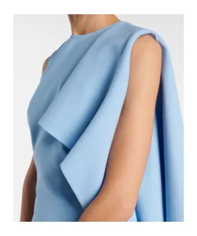 Oscar De La Renta Sleeveless Ruffled Wool-blend Midi Dress