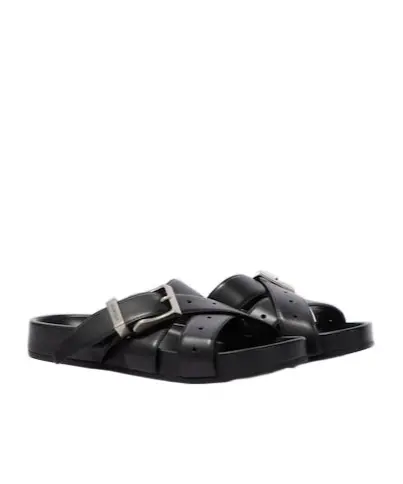 Balenciaga Belt Leather Mules - Black