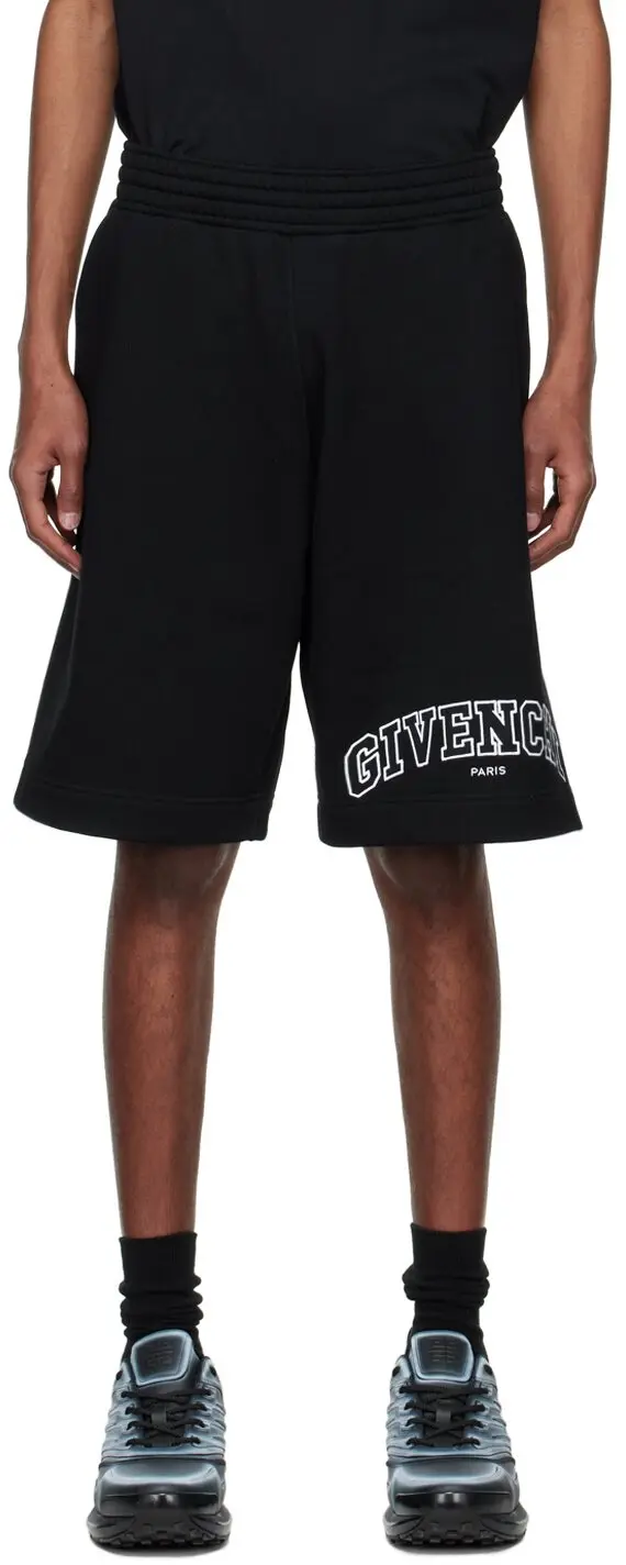Givenchy Logo Embroidered Elastic Waist Shorts