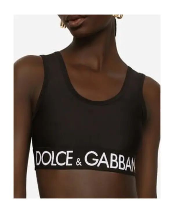 Dolce & Gabbana Logo Stretch Waist Jersey Top