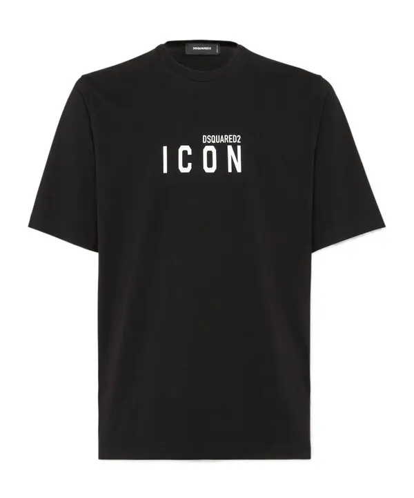 Dsquared2 Icon Logo Printed Crewneck T-shirt - Black