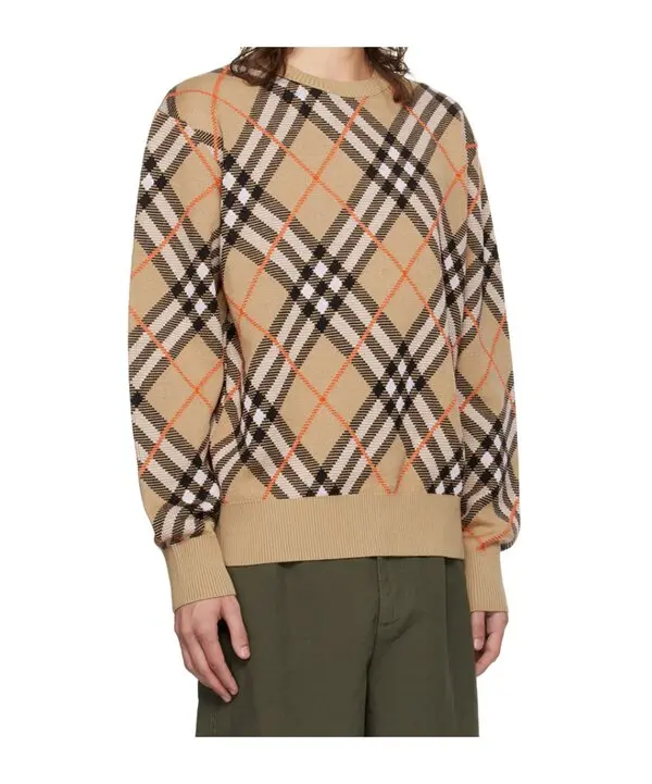 Burberry Nova Check Long-sleeve Crewneck Jumper