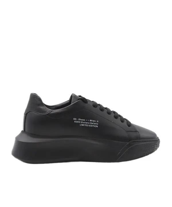 GIULIANO GALIANO Leather Lace-up Trainers - Black