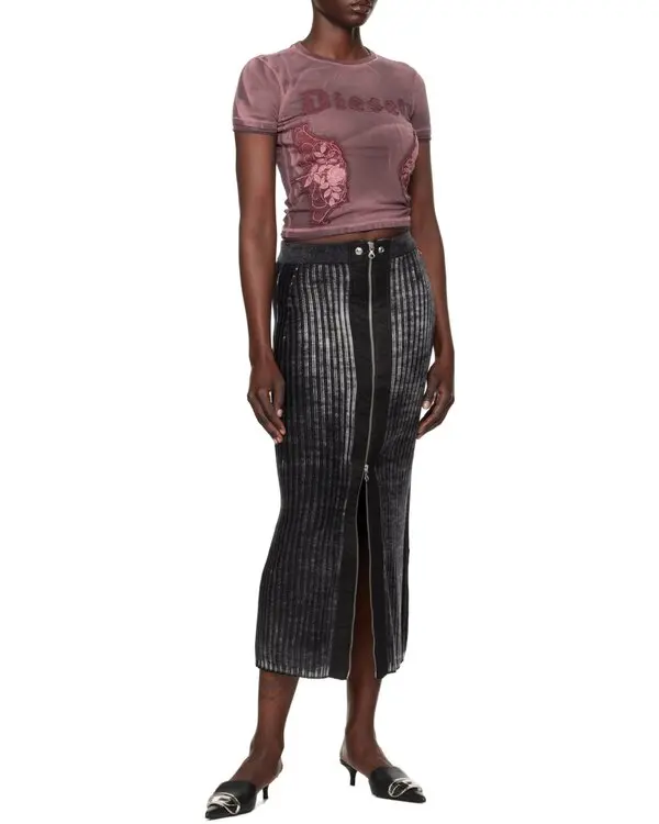 DIESEL® T-uncut Appliqué Faded T-shirt