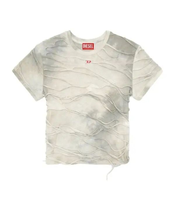 DIESEL® Distressed Cotton T-shirt - Grey