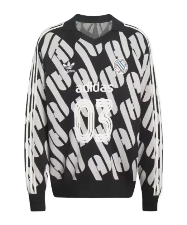 Adidas Originals Adicolor Polo Knit Jumper - Black/medium Gray