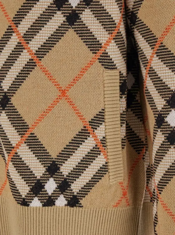 Burberry Checked Knitted Zip-up Jacket