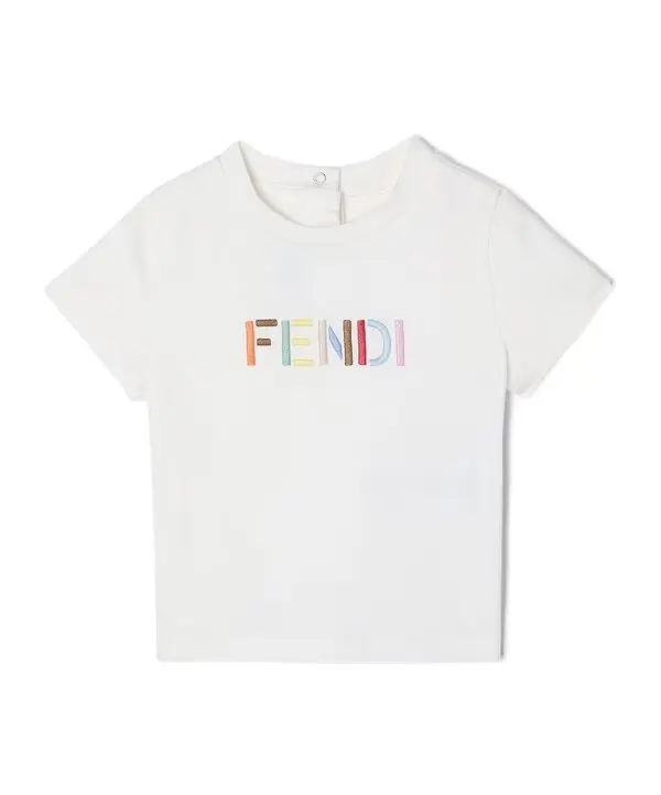 Fendi Logo-embroidered T-shirt - White