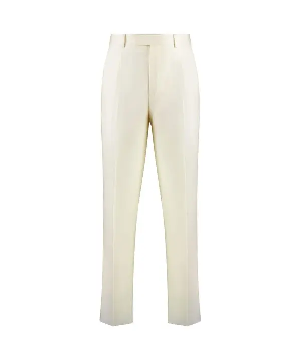 Zegna Pressed-crease Tapered Trousers - White