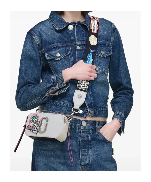 Marc Jacobs Camp Patchwork Denim Snapshot Bag