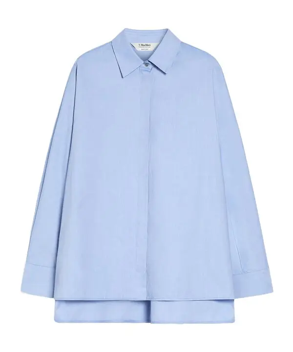 Max Mara Buttoned Long-sleeve Shirt - Light Blue