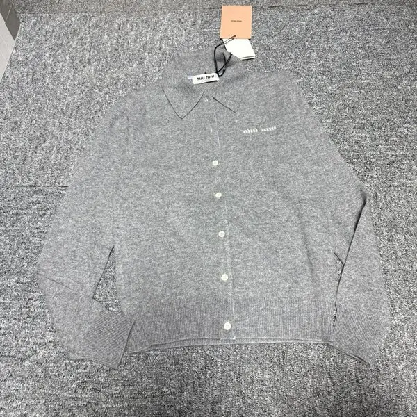 Miu Miu Long Sleeve Button-up Cardigan With Collared Neck