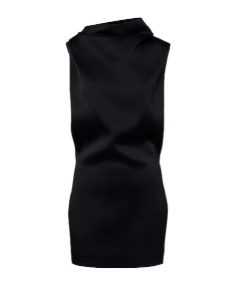 Khaite Astor Draped Crêpe Satin Minidress - Black