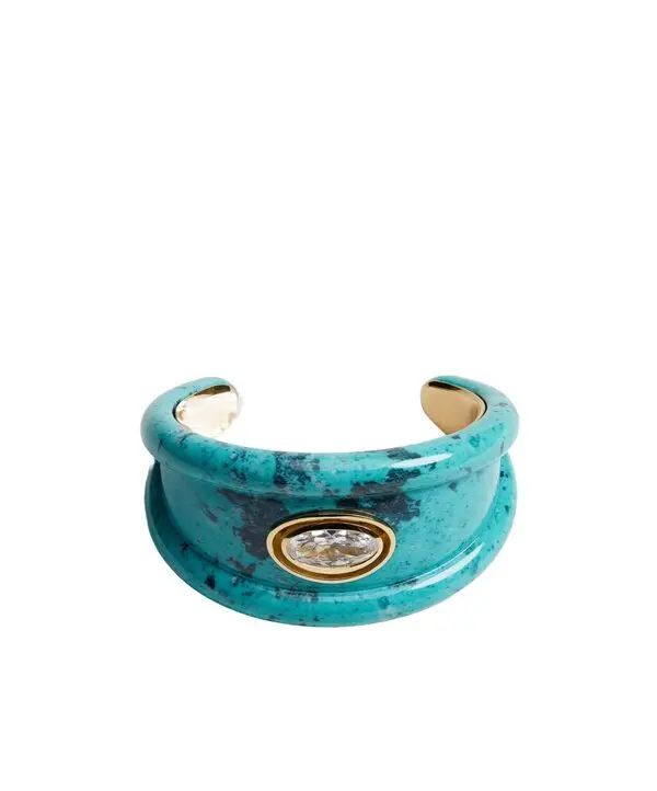 Dior Cubic Zirconia And Stone-effect Resin Cuff Bracelet