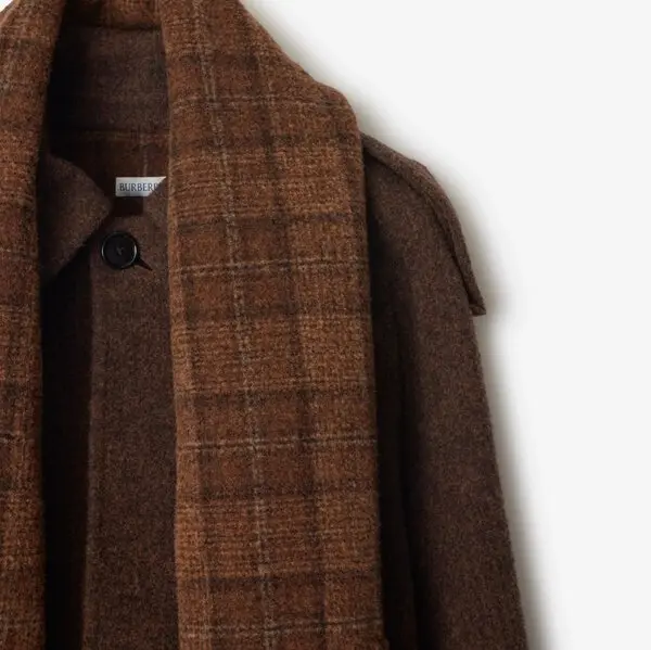 Burberry Checked Fringed Scarf Jacket