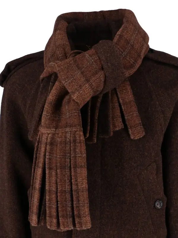 Burberry Checked Fringed Scarf Jacket