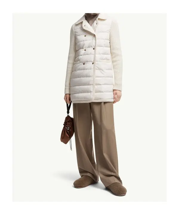 Moncler Wool Cashmere Padded Cardigan