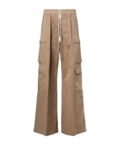 Rick Owens Cotton Flannel Cargo Pants - Brown