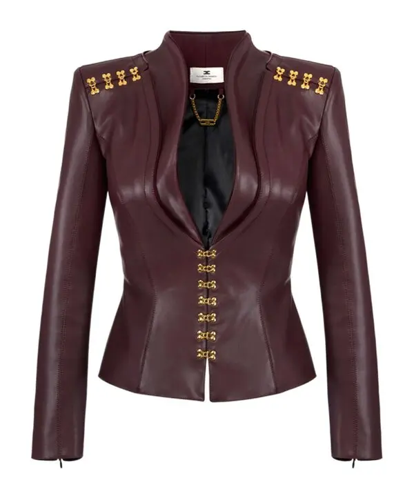 Elisabetta Franchi Hook-detail Jacket - Red