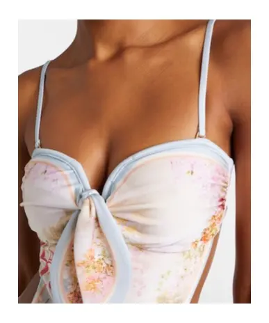 Zimmermann Printed One Piece Swimsuit With Bow Detail