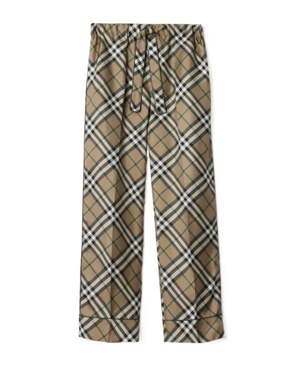 Burberry Checked Drawstring Pyjama Trousers